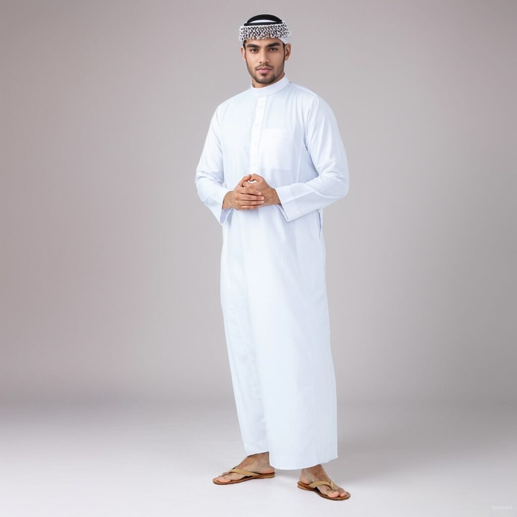 Men's White Jubba Thobe - Men Thobes UK
