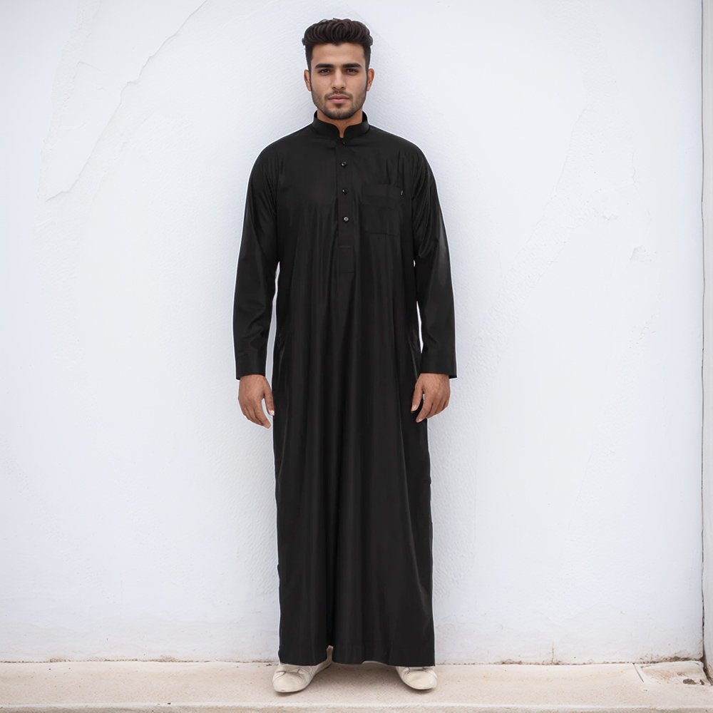 Saudi black thobe mens
