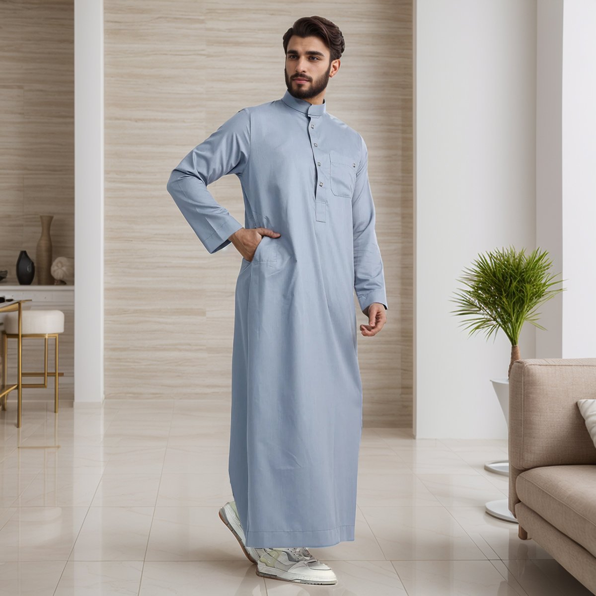 Saudi mens blue thobe
