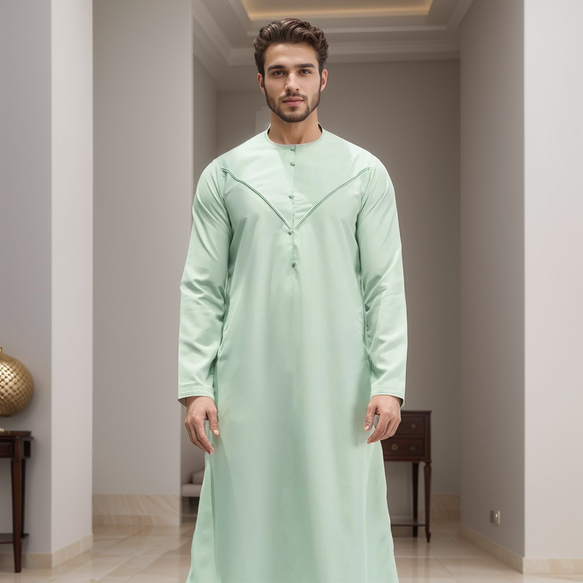 Men's emirati green thobe