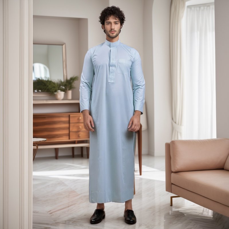 Blue Haze mens cotton thobe