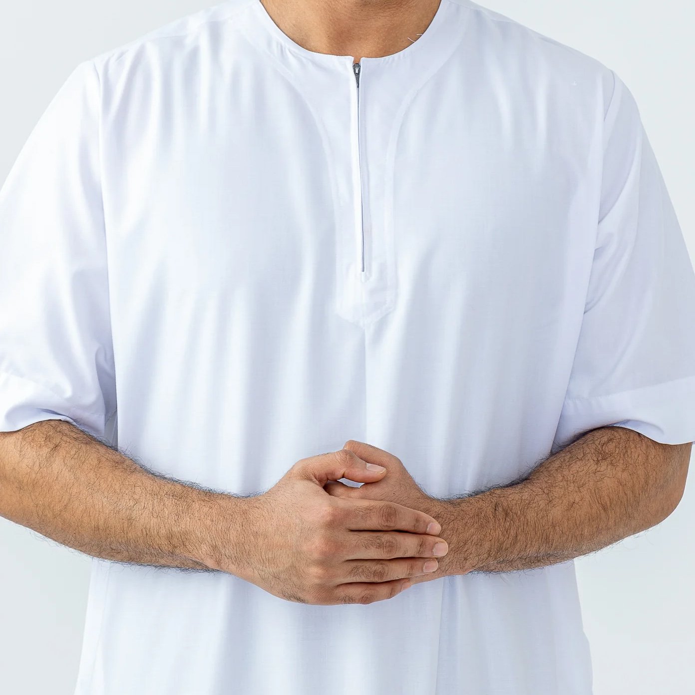 Half sleeves white arab thobes for men