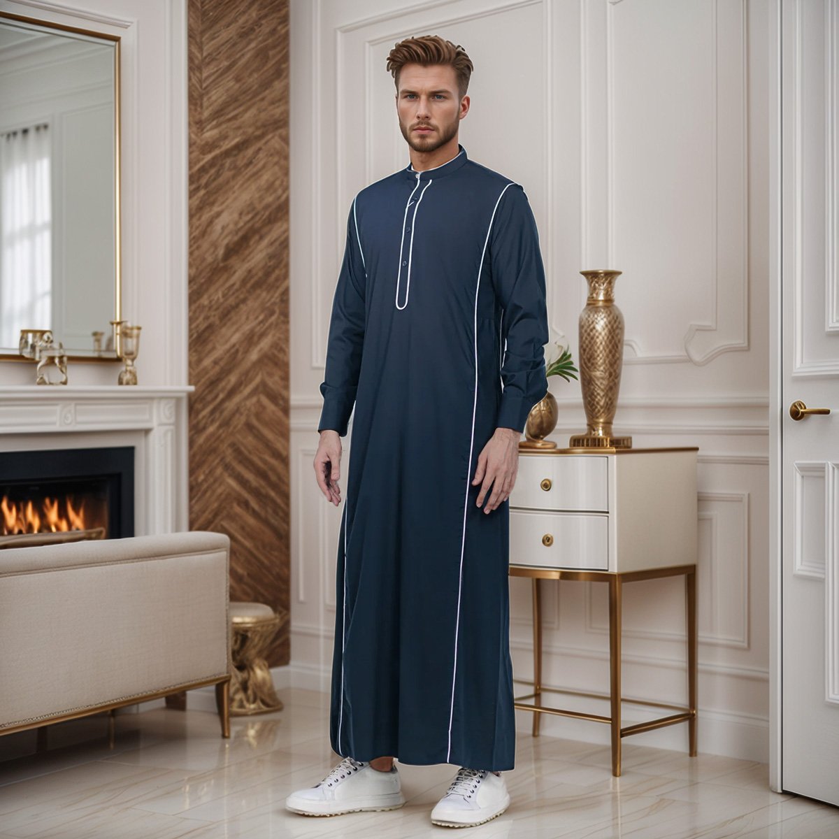 Navy Blue designer mens thobes london